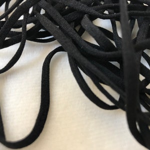 Earloop Elastic for Face Mask, 10 Yds of Soft White & Black. 1/8 " 3mm ...