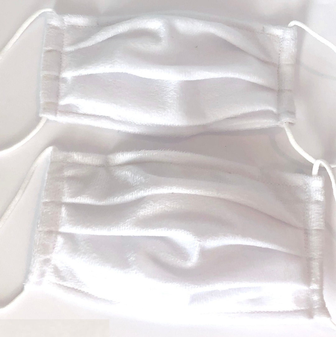 White Face Mask With Filter Pocket and Nose Bridge Wire, Washable ...