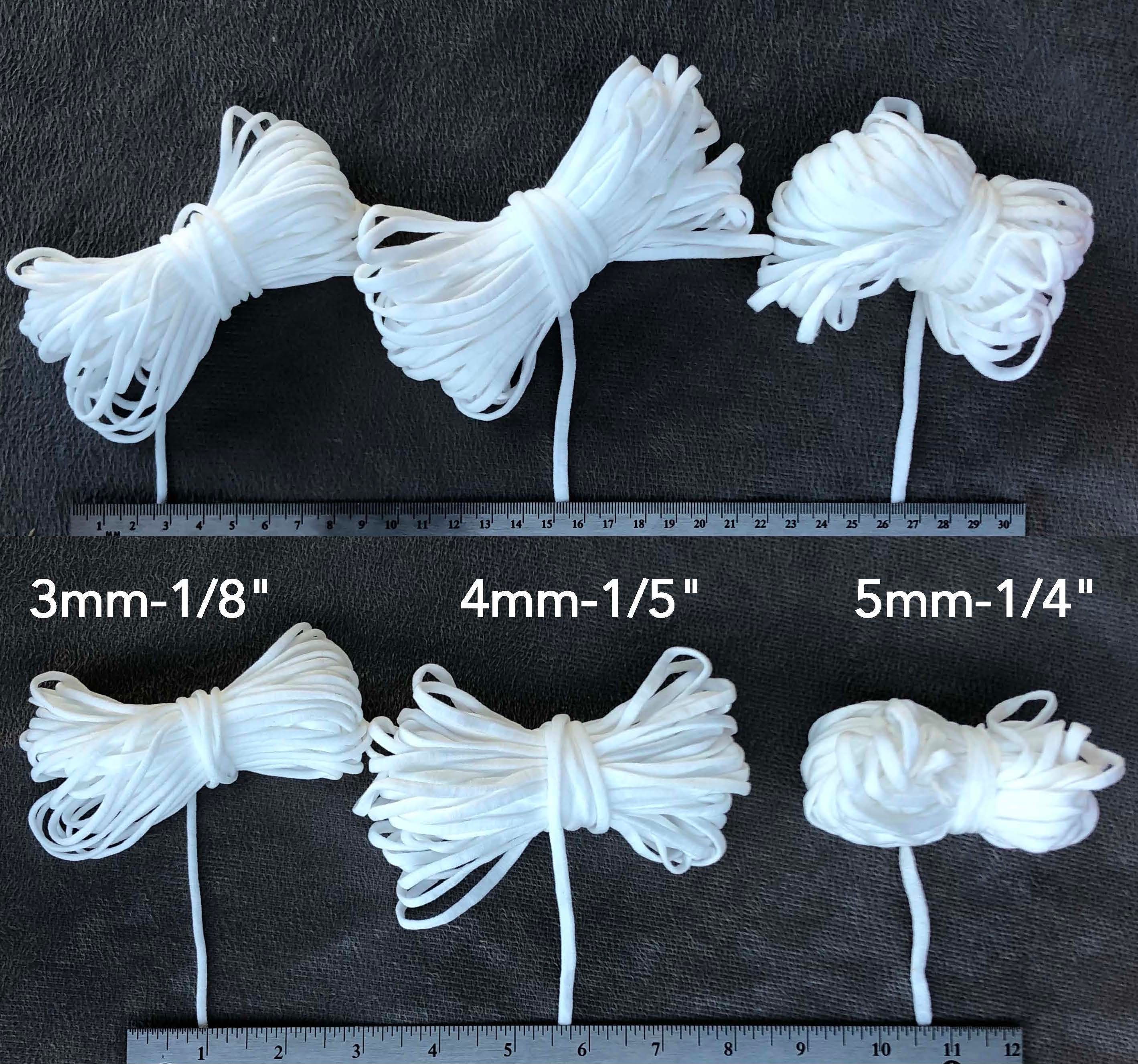 Earloop Elastic for Face Mask White Black 1/8 3mm | Etsy