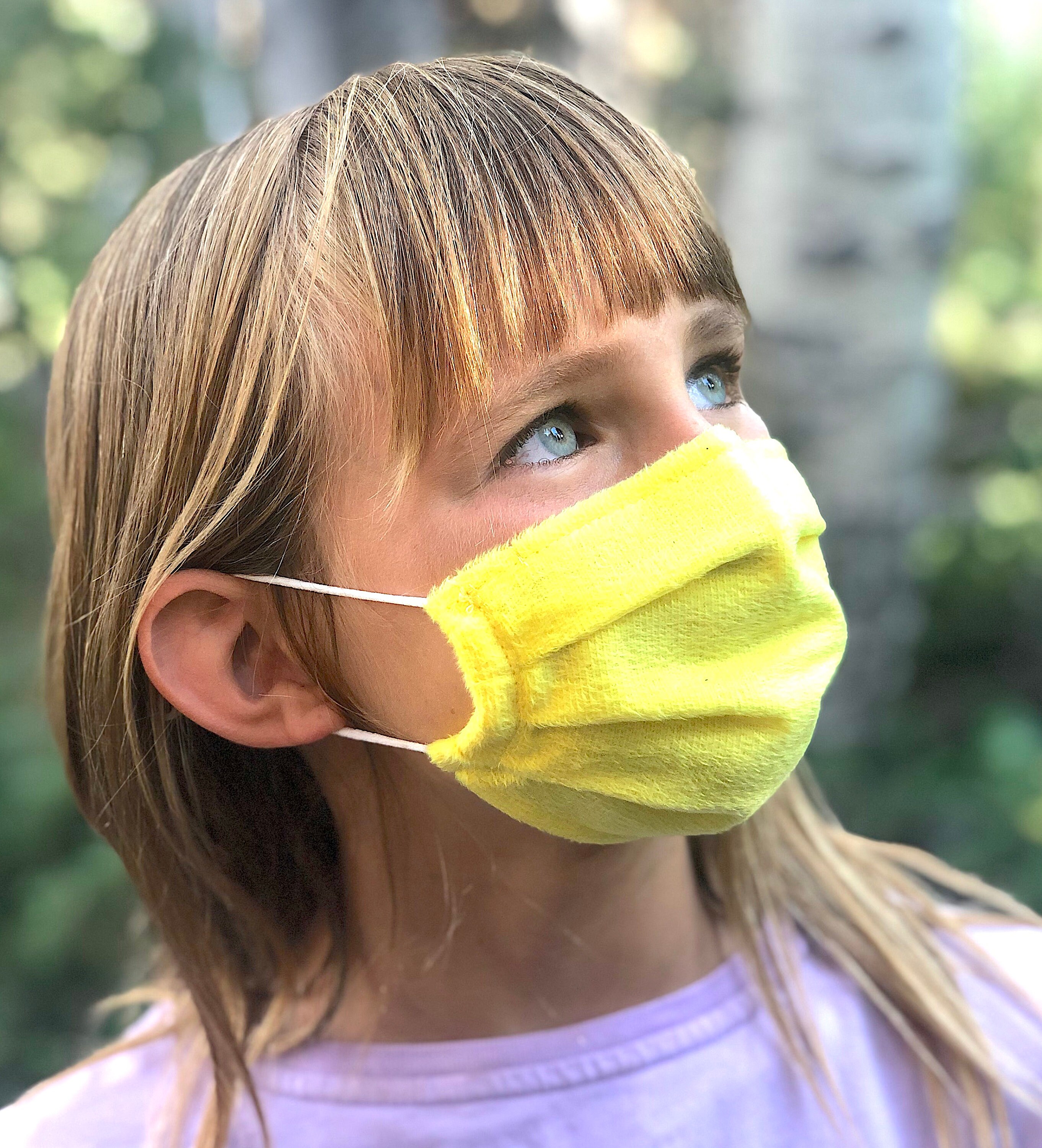 Yellow Kid's School Mask 1 Layer or Double 2 Layer Mask | Etsy