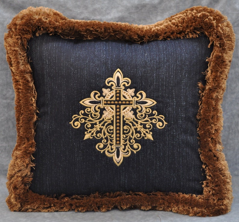 Embroidered Pillow Decorative Pillows Cross Pillows | Etsy