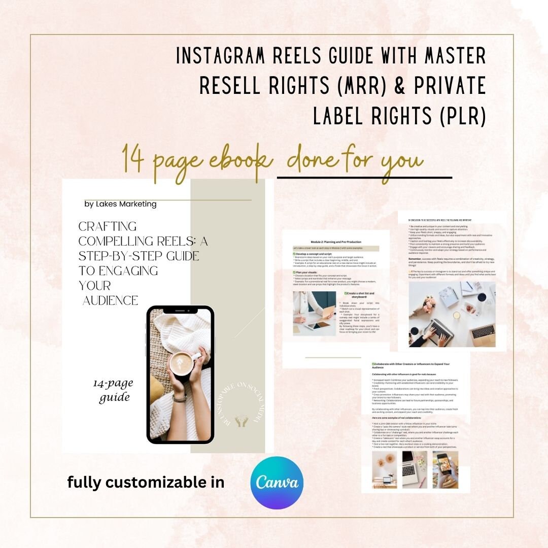 Instagram Reels Guide With Master Resell Rights, Reels Guide Plr ...