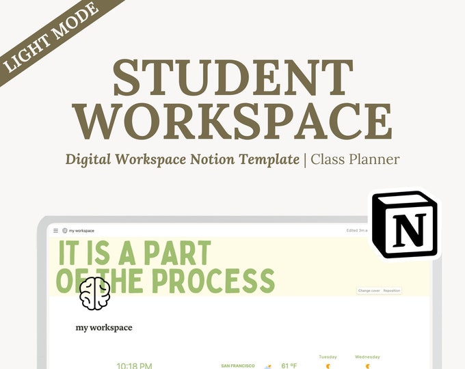All in One Notion Student Planner | Notion Template, Assignment Tracker ...