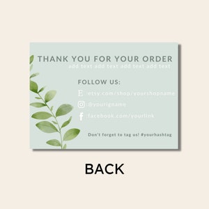 Etsy Thank You Cards, Etsy Thank You Note Template, Business Thank You ...