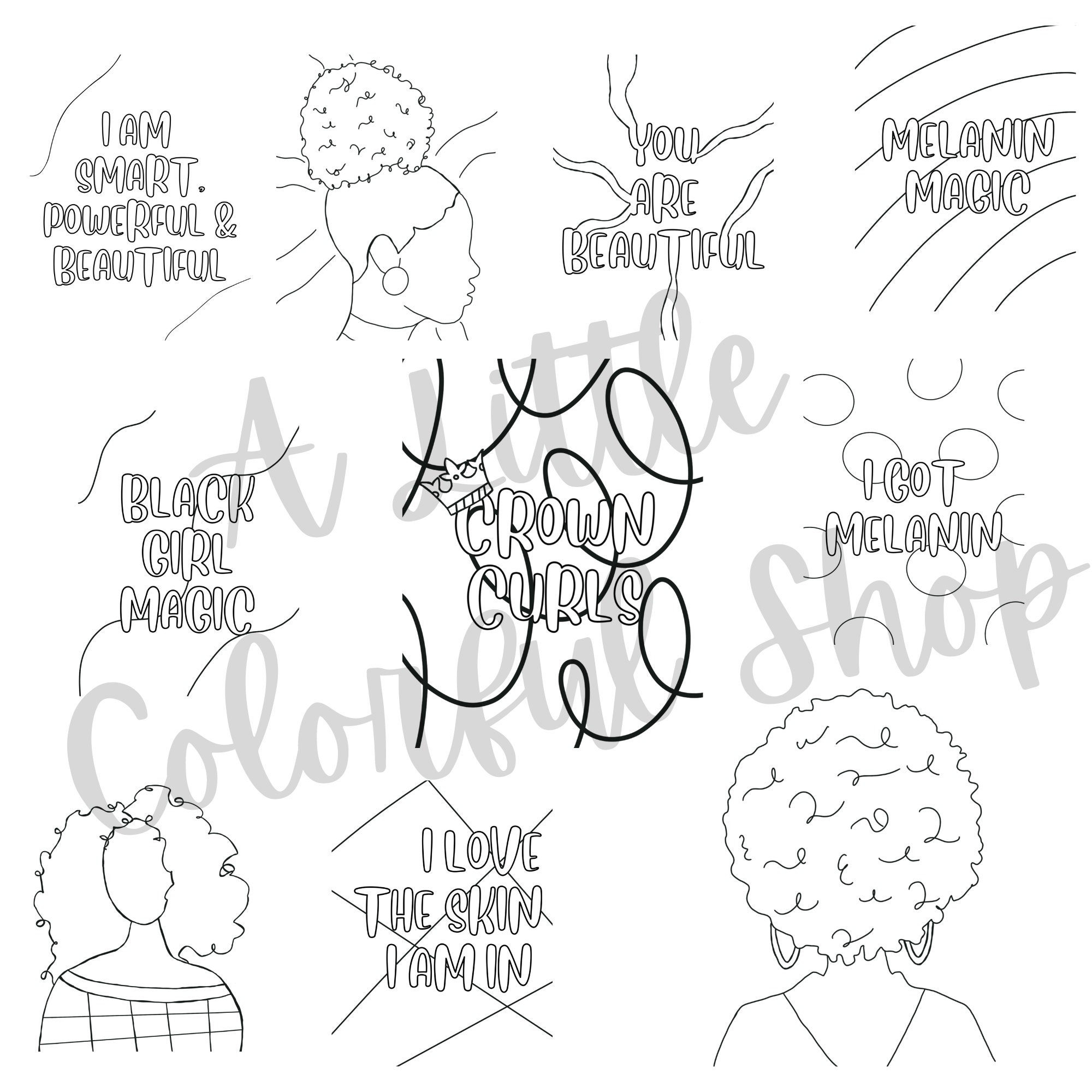 Black Girl Magic Digital Coloring Book/procreate/instant Download - Etsy