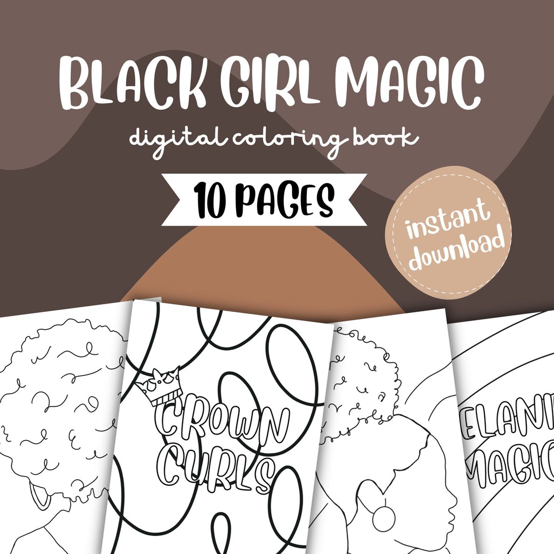 Black Girl Magic Digital Coloring Book/procreate/instant Download - Etsy
