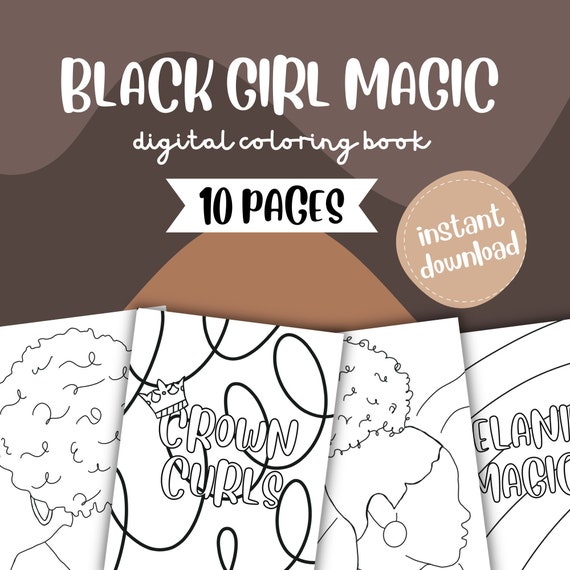 Black Girl Magic Digital Coloring Book/procreate/instant | Etsy