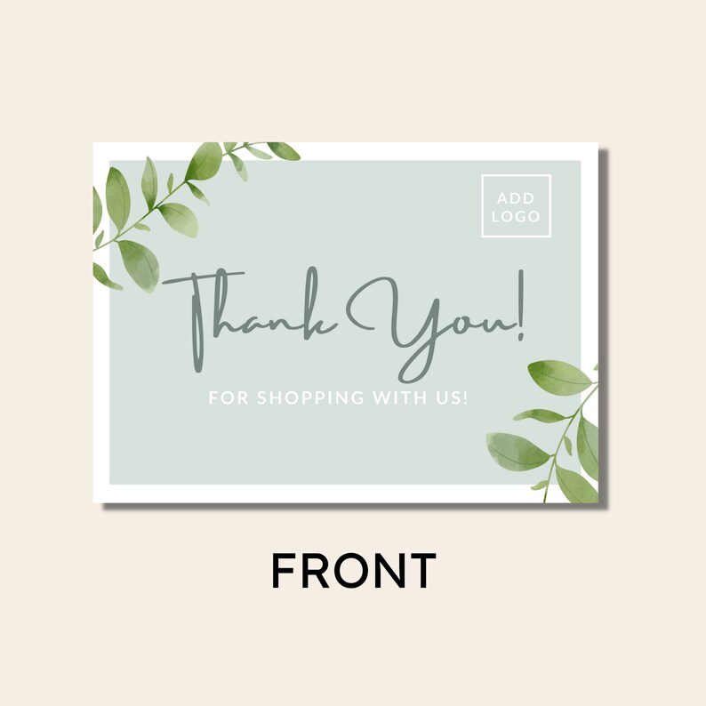 Etsy Thank You Cards, Etsy Thank You Note Template, Business Thank You ...