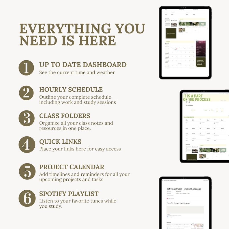 Notion Student Workspace Template, Digital College Planner, School Planner for Notion ...