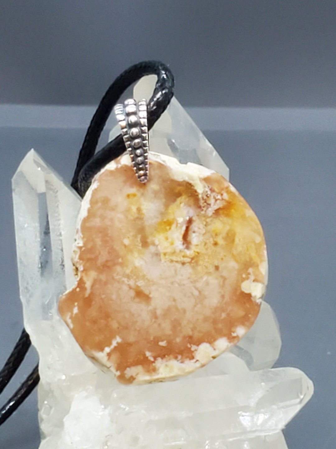 Pink Agate Limb Cast Pendant, Petrified Wood Pendant - Etsy