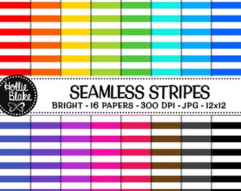 SALE 100 Stripes Seamless Digital Papers Rainbow | Etsy