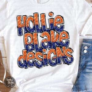 Orange & Blue Glitter Doodle Alphabet PNG Letters, Doodle Letters PNG ...