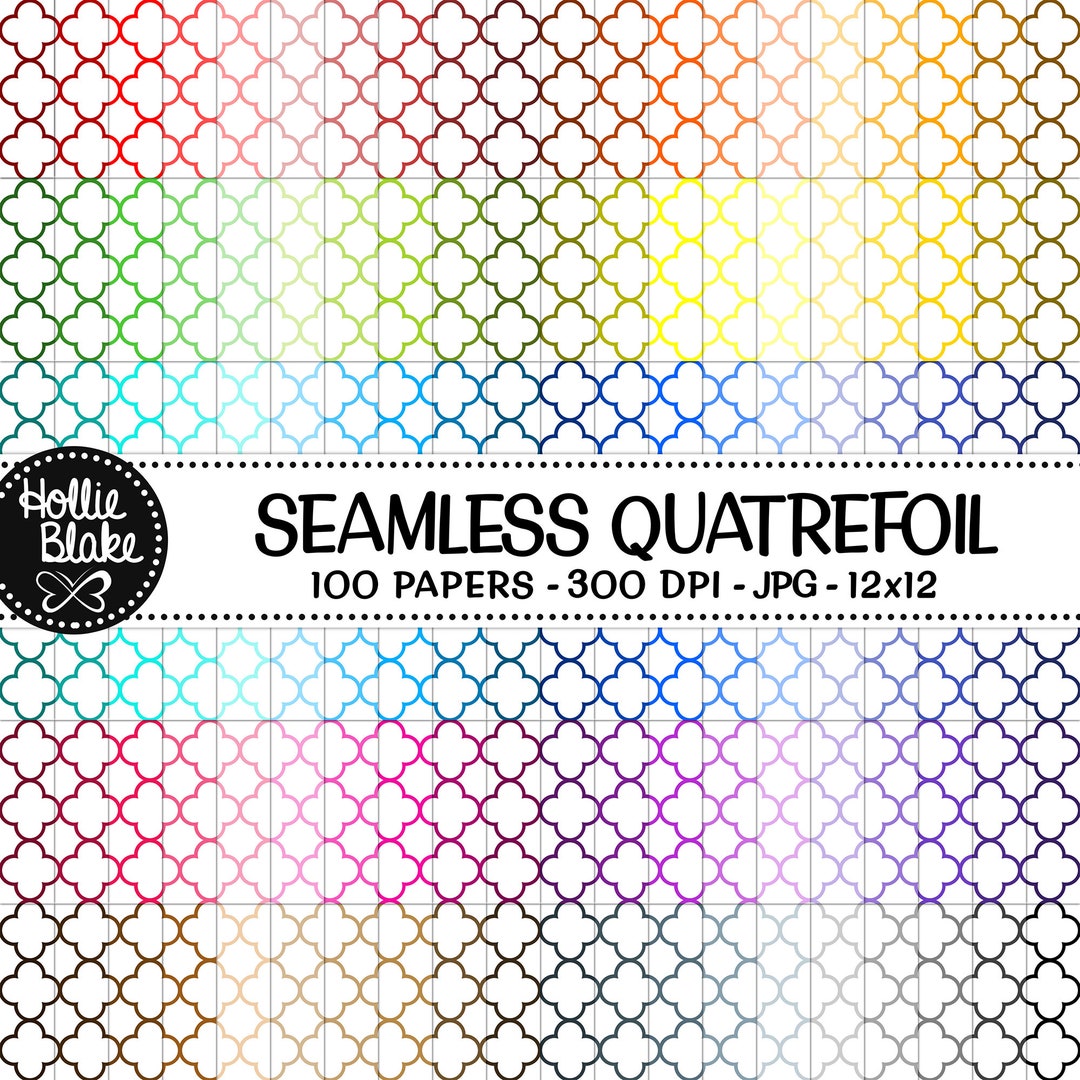 SALE!! 100 Quatrefoil Seamless Digital Papers • Rainbow • Seamless ...