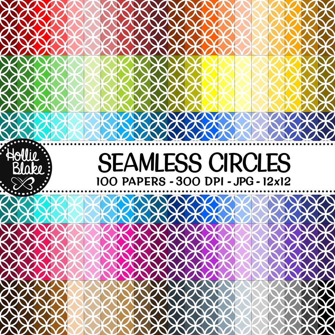 SALE!! 100 Circles Seamless Digital Papers • Rainbow • Seamless ...