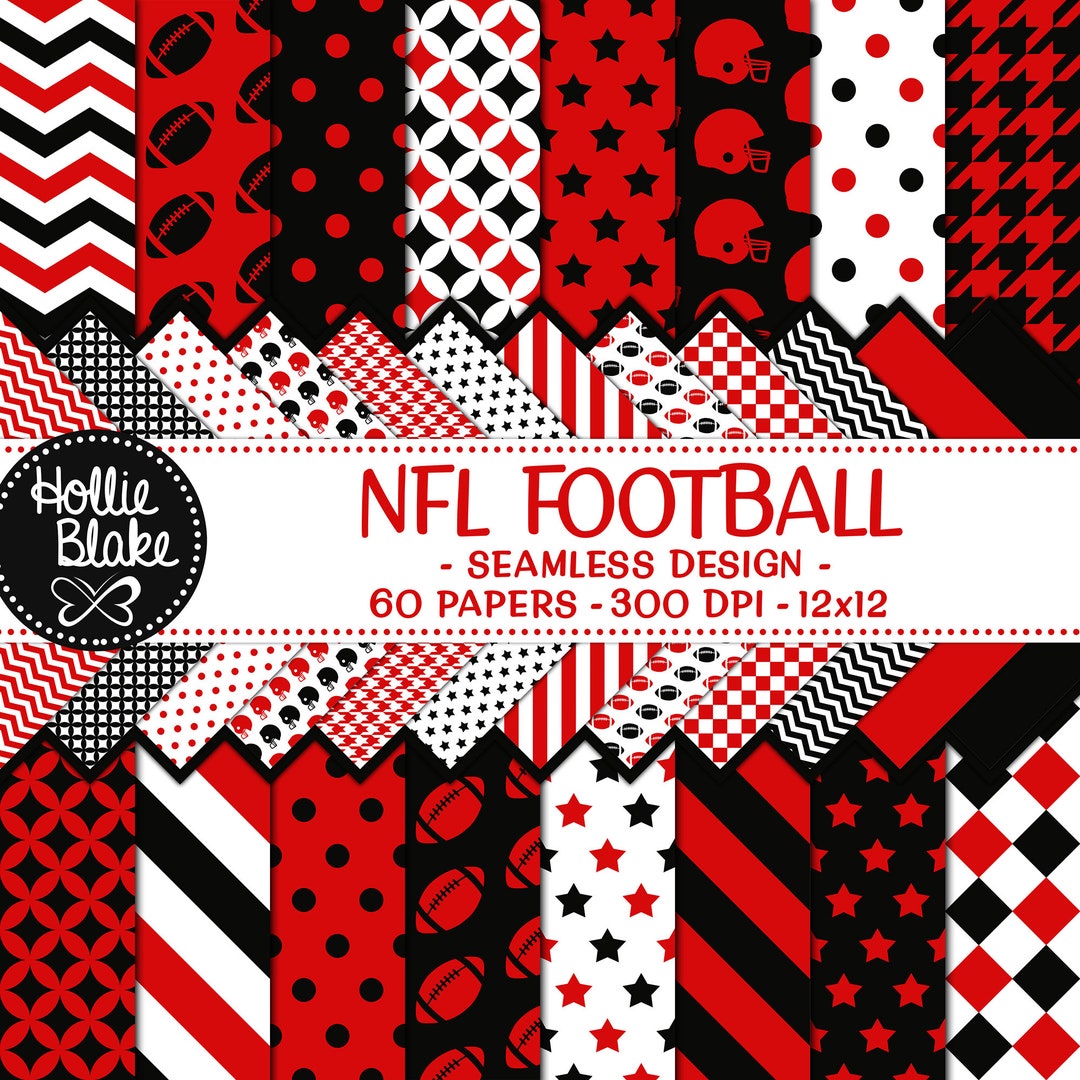 Sale 60 Red & Black Football Digital Paper Pack Seamless - Etsy