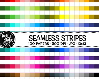SALE 100 Stripes Seamless Digital Papers Rainbow | Etsy