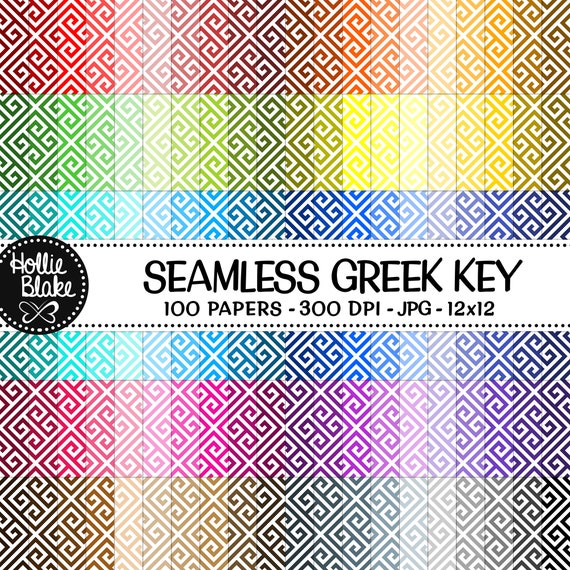 SALE 100 Greek Key Seamless Digital Papers Rainbow - Etsy