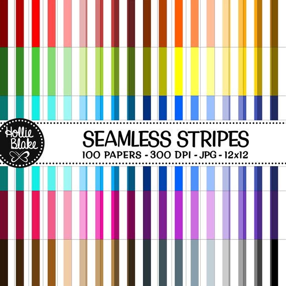 SALE 100 Stripes Seamless Digital Papers Rainbow | Etsy
