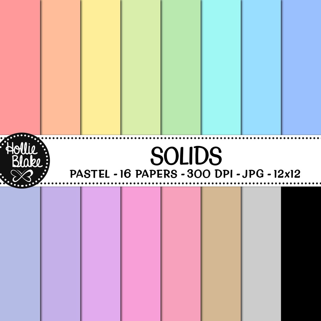 SALE!! 16 Pastel Solids Seamless Digital Papers • Rainbow Digital Paper ...