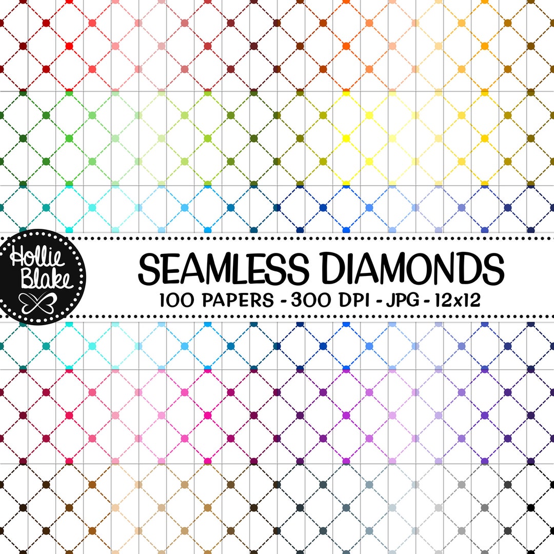 SALE!! 100 Diamonds Seamless Digital Papers • Rainbow • Seamless ...