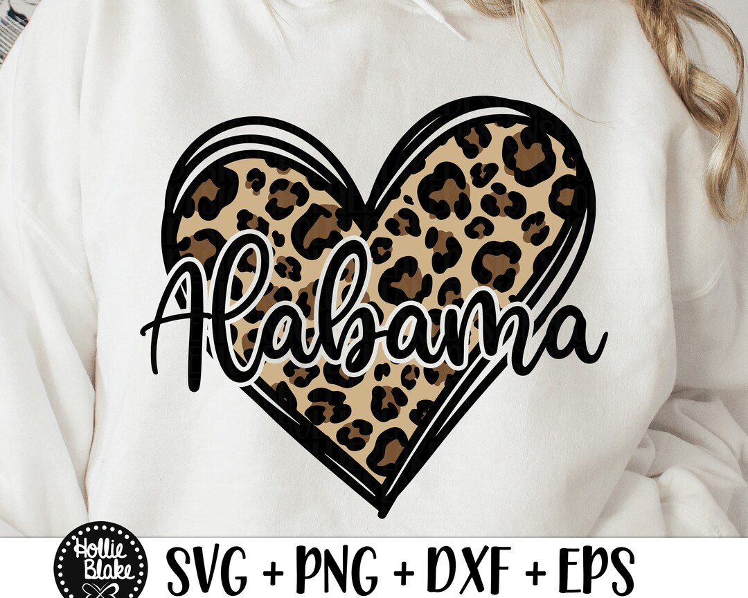 Alabama SVG Alabama Leopard Heart SVG Alabama Football SVG - Etsy