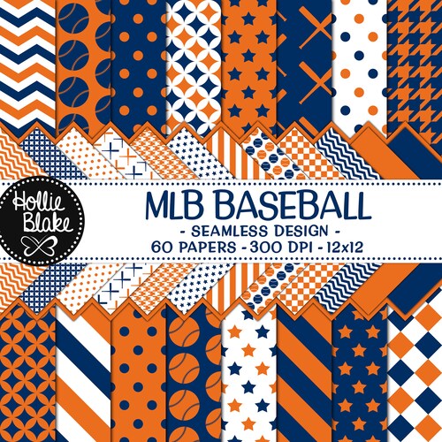 Blue Orange Digital Paper Pack Instant Download Bright Colors - Etsy