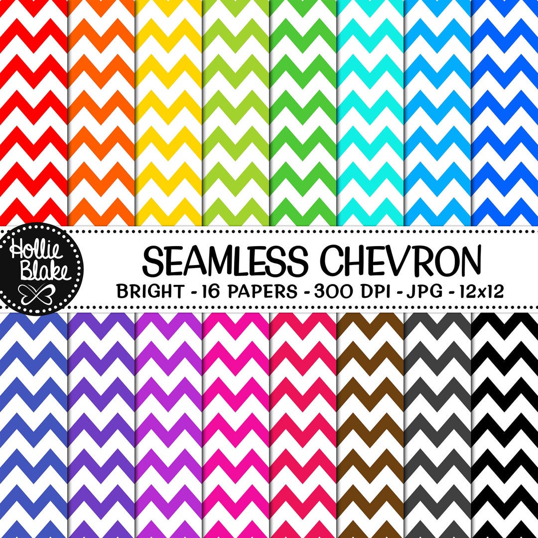 SALE!! 16 Bright Chevron Seamless Digital Papers • Rainbow • Seamless ...