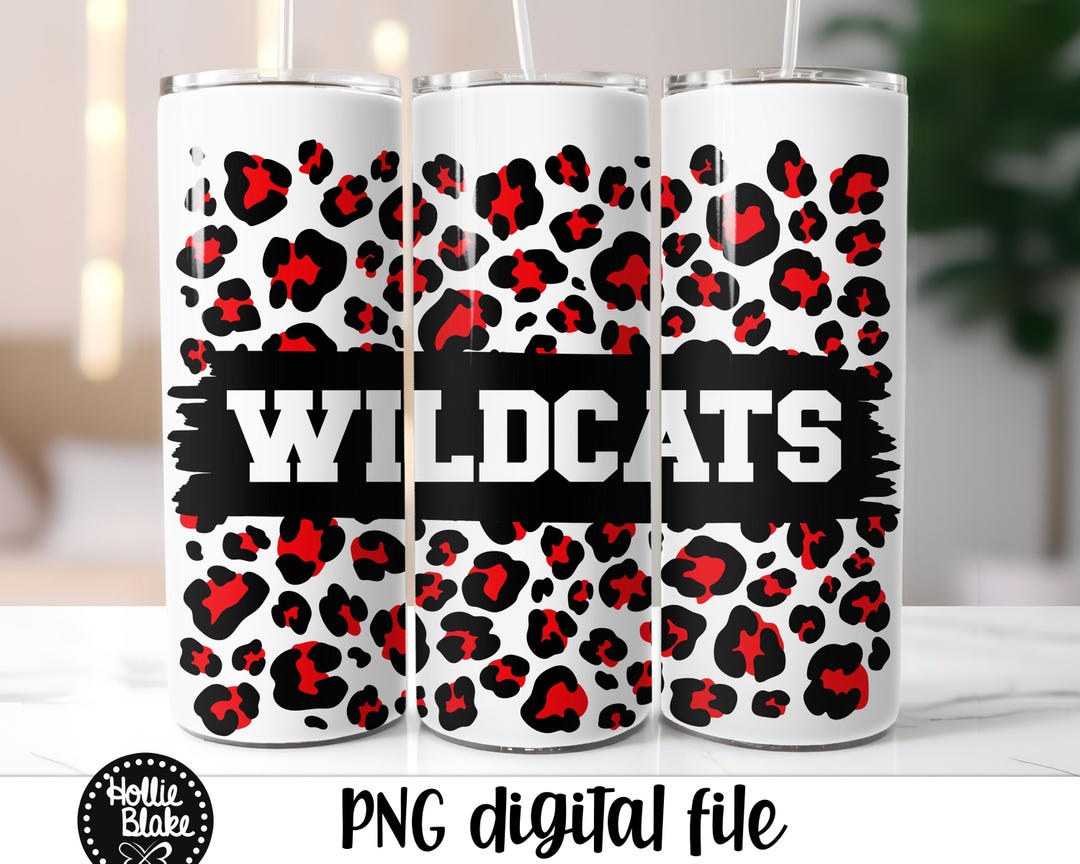 Wildcats Football, Black & Red, Wildcats Leopard Cheetah Paint Stroke ...