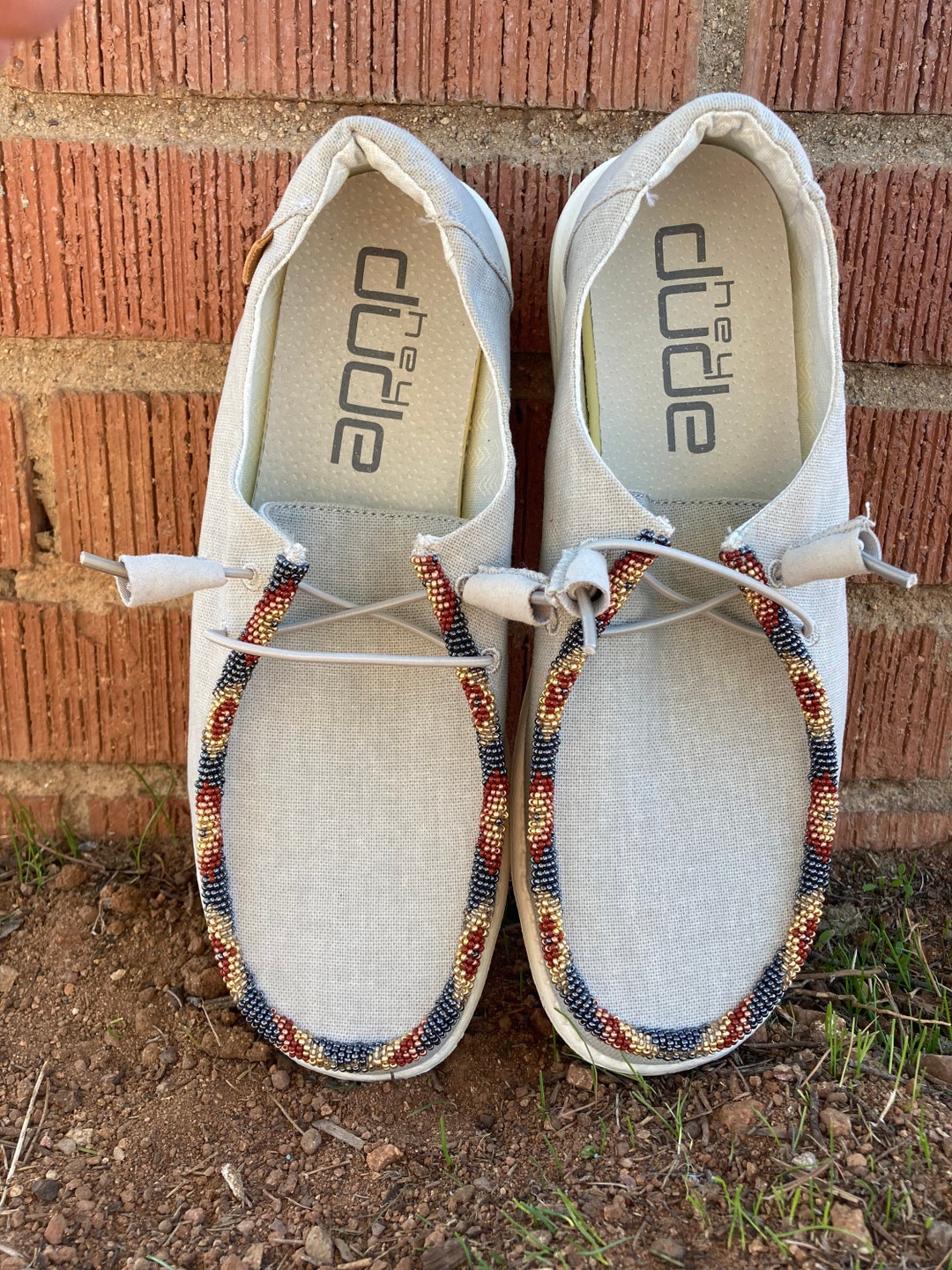 Hey Dude Beaded Shoes Old America Aztec Design Prairie - Etsy
