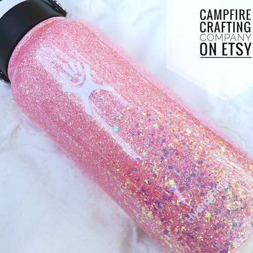 Custom Hot Pink Glitter Hydro Flask or Tumbler / Personalized - Etsy