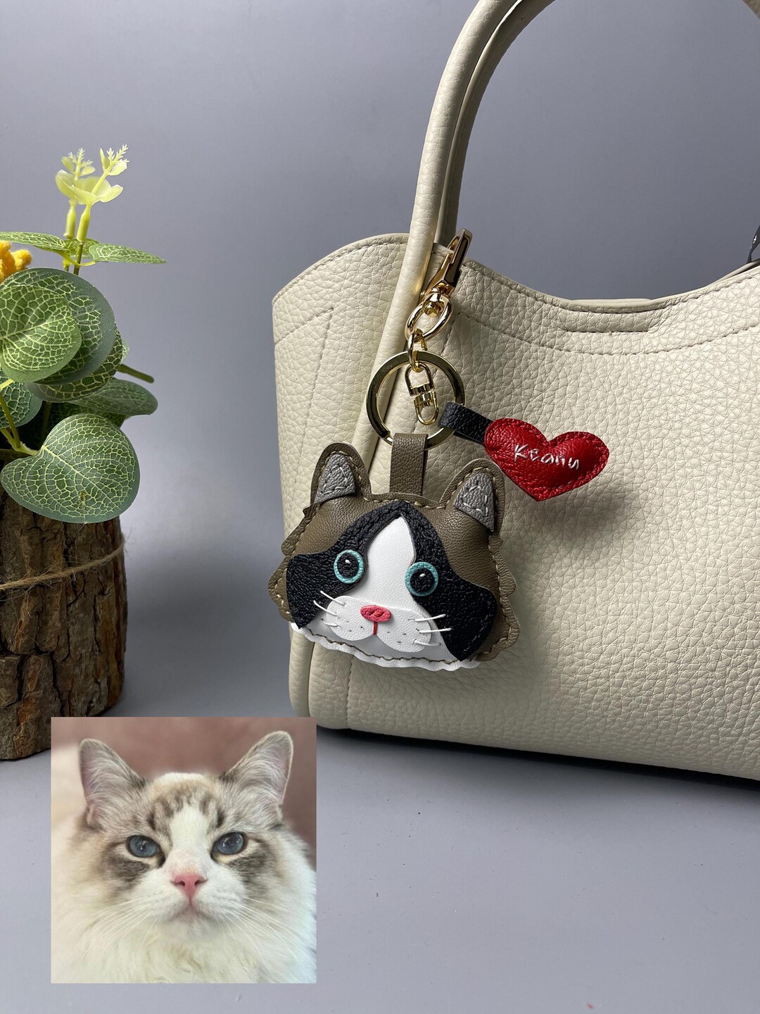 Personalized Pet Leather Keychains, Cute Animal Bag Charms ...