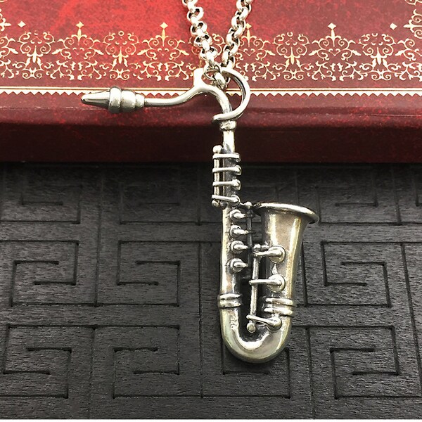 Saxophone Necklace - Etsy