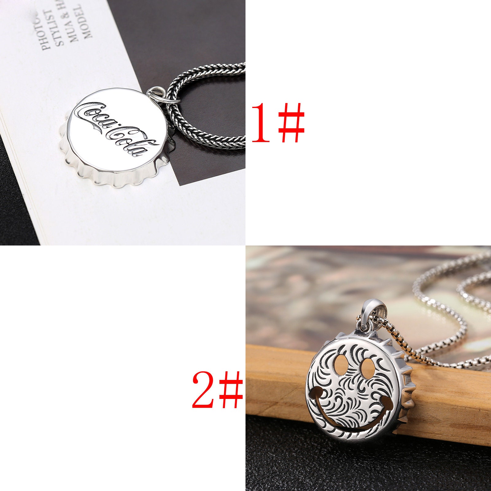 COKE Bottle Cap Pendant Necklace Silver Coca Cola Bottle Cap - Etsy