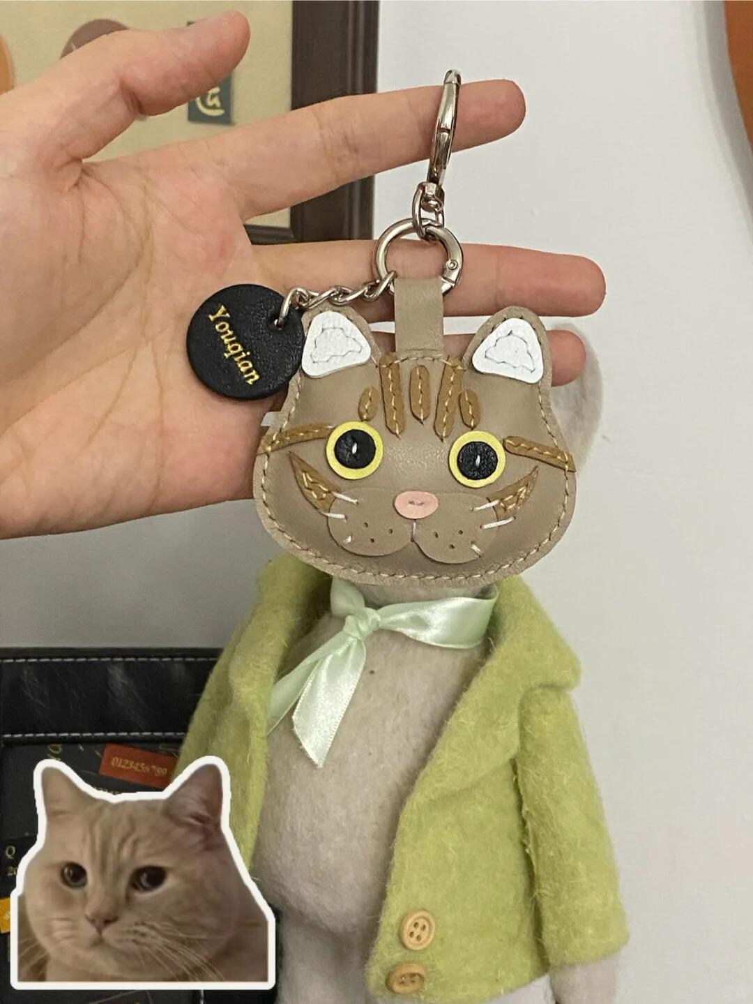 Handmade Leather Ragdoll Cat Keychain: Custom Pet Memorial Charm - Etsy
