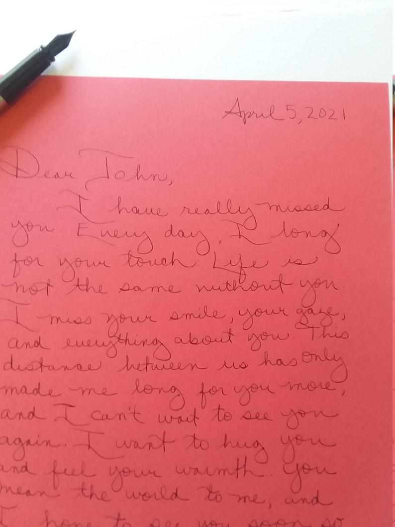 Handwritten Letter for a Loved One Handwriting Service Love - Etsy