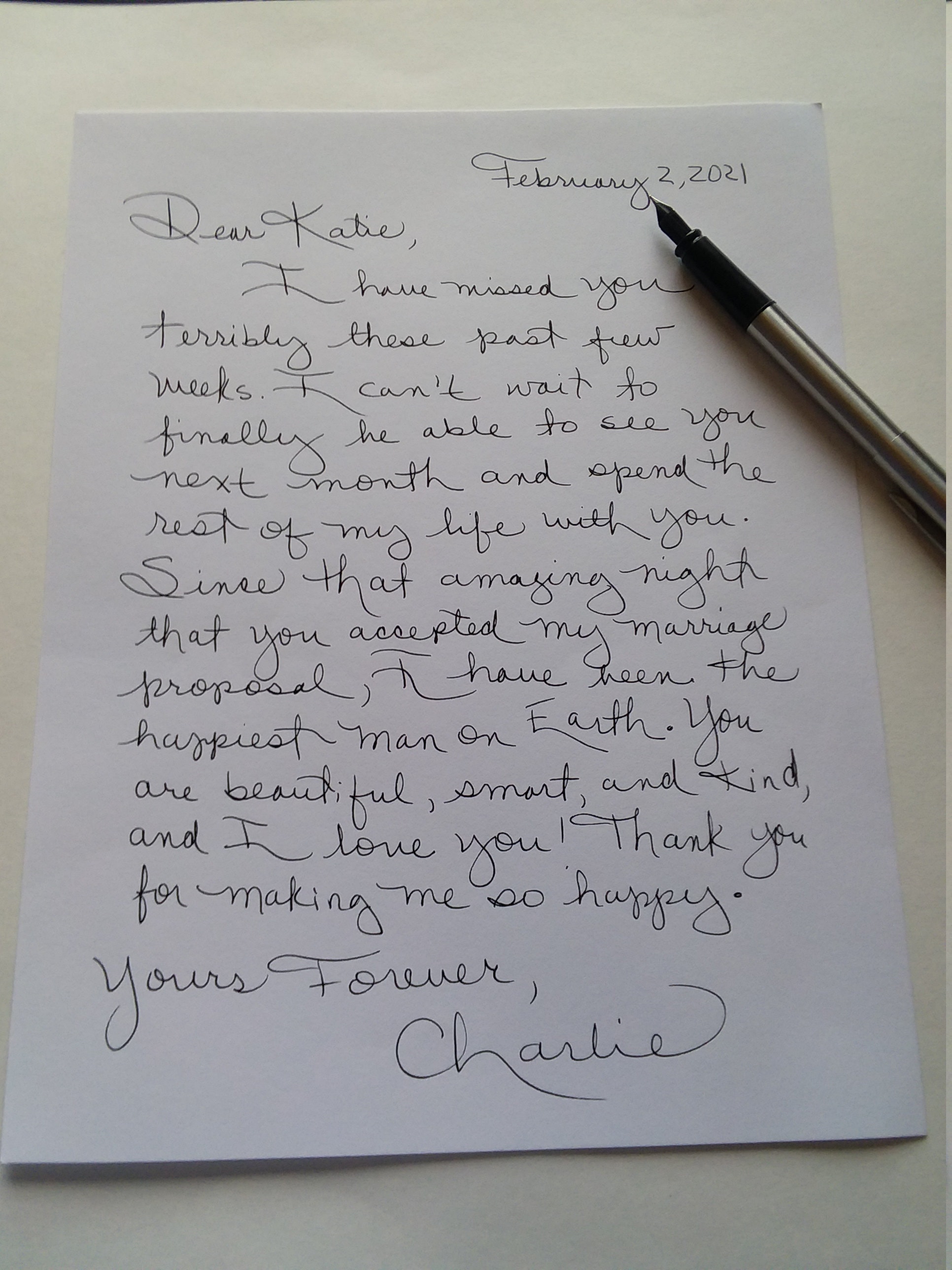Handwritten Letter For Your Loved One Handwriting Service Love Letter 