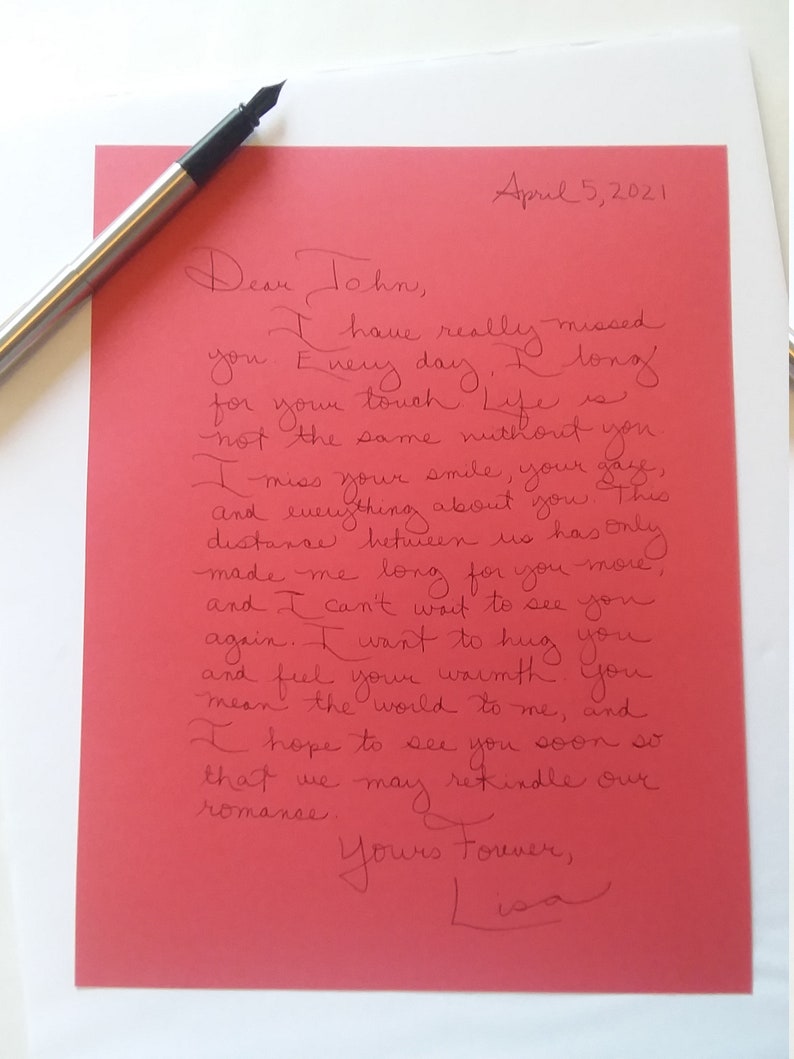Handwritten Letter for a Loved One Handwriting Service Love - Etsy