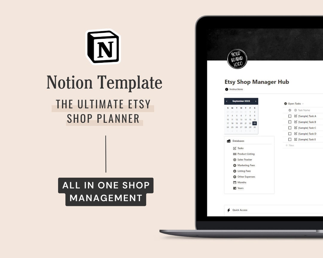 Etsy Seller Notion Template, Notion Dashboard, Etsy Listing Manager ...