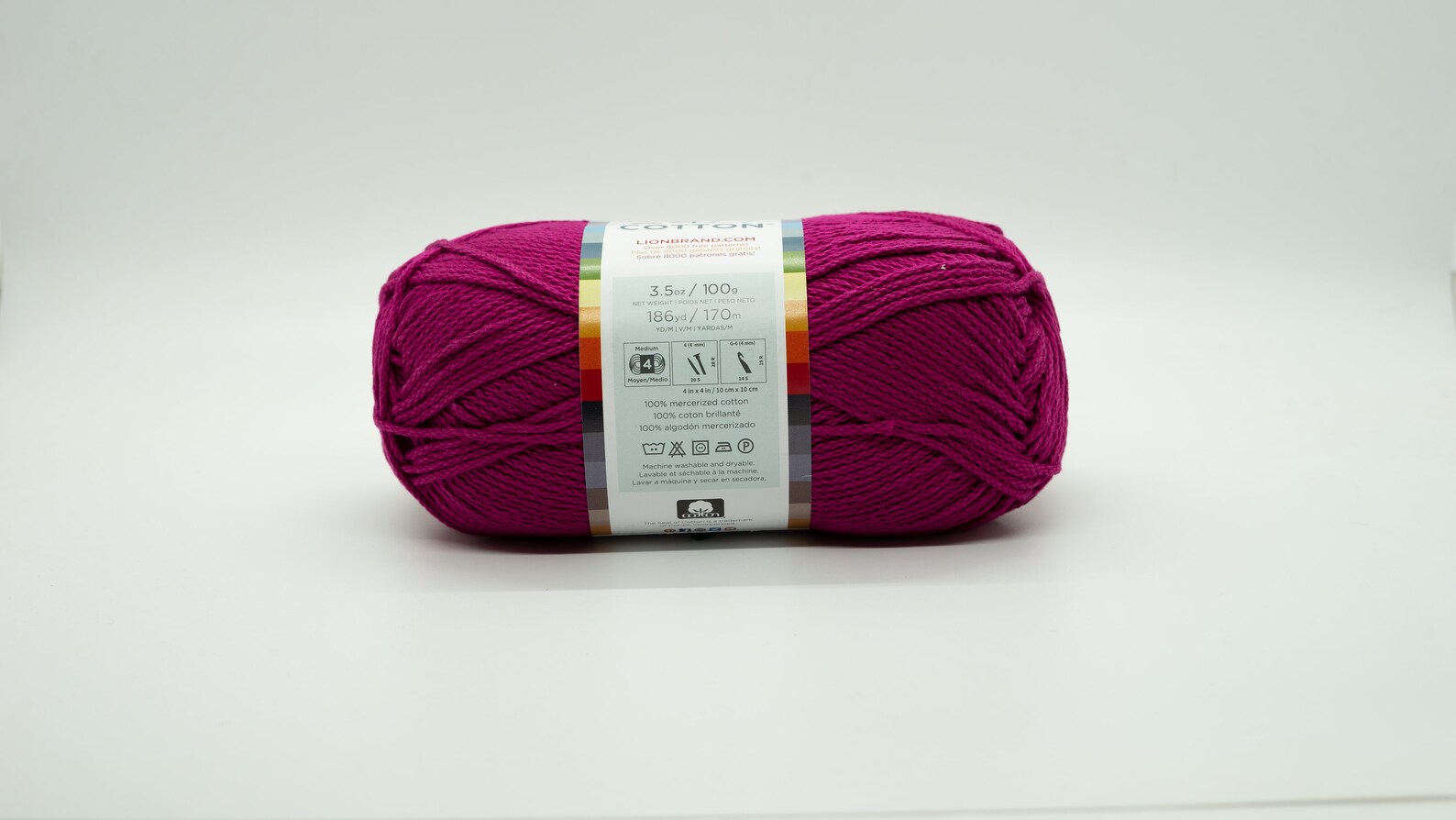 Lion Brand 24/7 Cotton 144 Magenta Yarn 100% Mercerized Cotton | Etsy