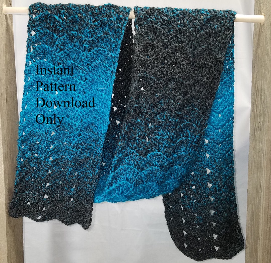 Crochet Scarf Pattern: Fancy Ripple, Single Skein (PDF Download) - Etsy