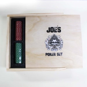Custom Personalised Poker Set in Wood Case/box - Etsy