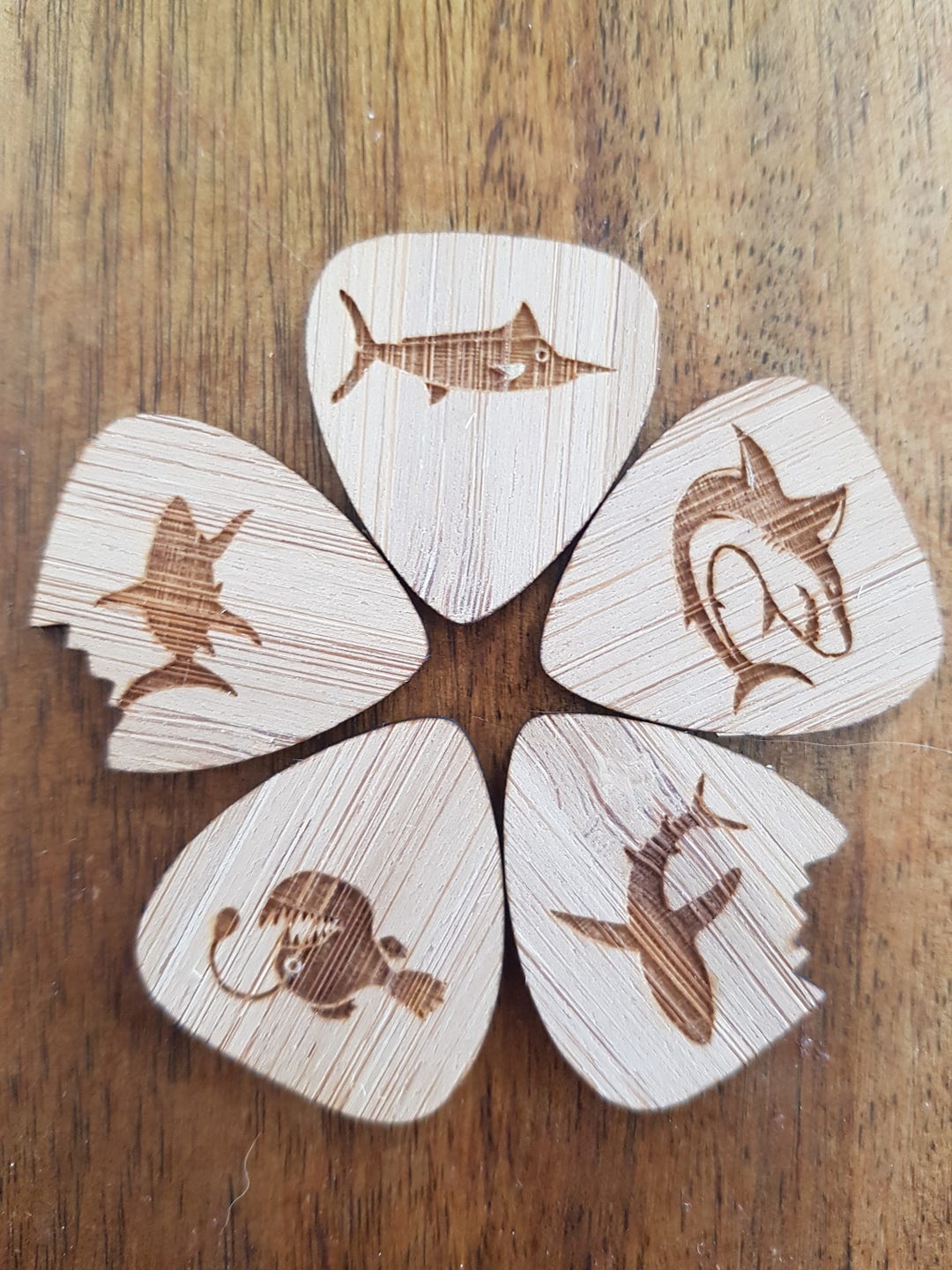 Fishing/shark Guitar Picks (set of 5) - Anglers Gifts - Music Lover ...