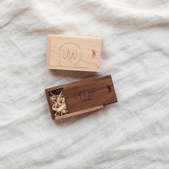 Custom Engraved Wood Rectangle USB Box Personalised USB Box - Etsy ...
