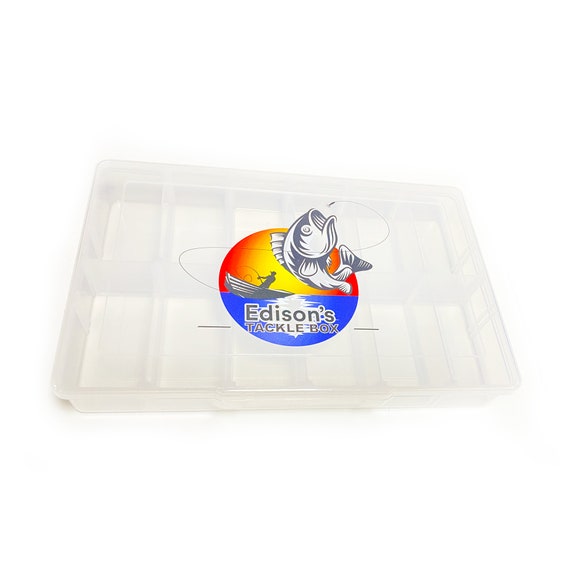 Personalised Fishing Tackle Box Custom Fish Gear Compartment Tray Lure Hook Line Sinker Gift