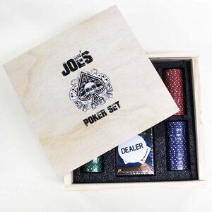 Custom Personalised Poker Set in Wood Case/box - Etsy