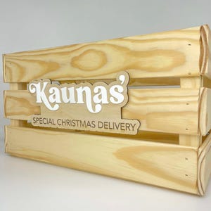 Wooden Crate With Personalised Pop Out Name, Birthday Crate, Christmas ...
