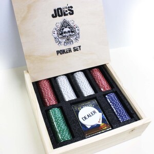 Custom Personalised Poker Set in Wood Case/box - Etsy