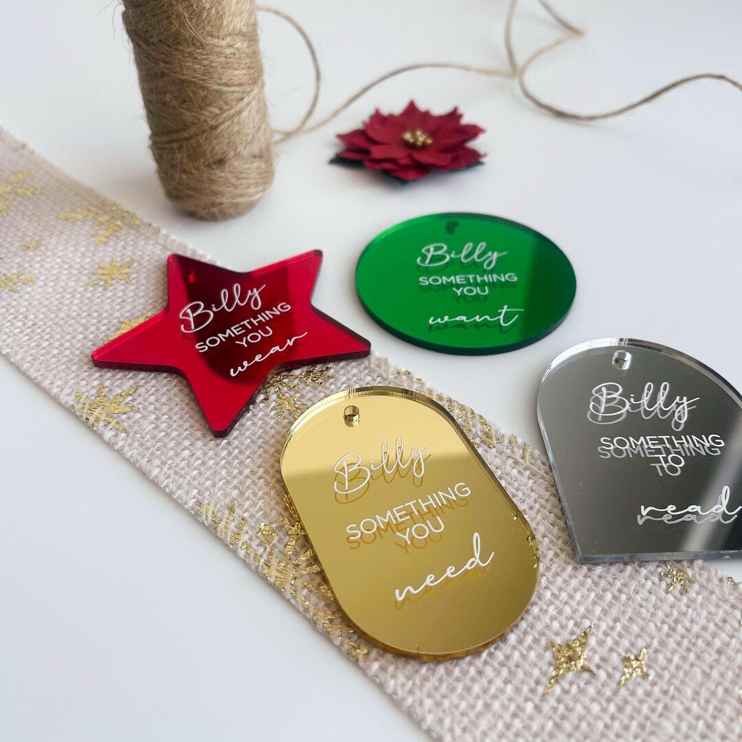 Personalised Christmas Mindful Gift Tags, Custom Reusable Gift Tags ...
