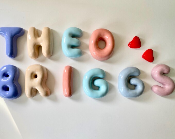 Letter A to Z Mosaic Tile Handmade Decorative Stoneware Assorted Colors ...