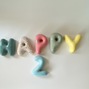 Ceramic Bubble Letters-ceramic Bubble Letter: Colorful Handmade ...